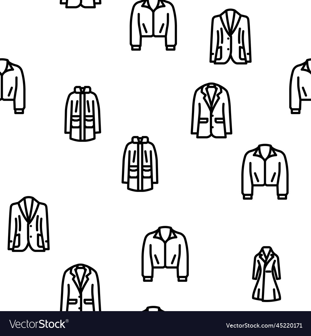 Outerwear Female Clothes Girl Seamless Royalty Free Vector