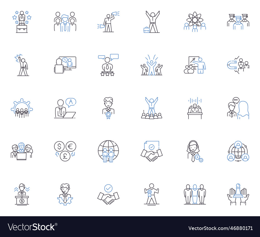 Political science line icons collection democracy Vector Image Political science line icons collection democracy Vector Image