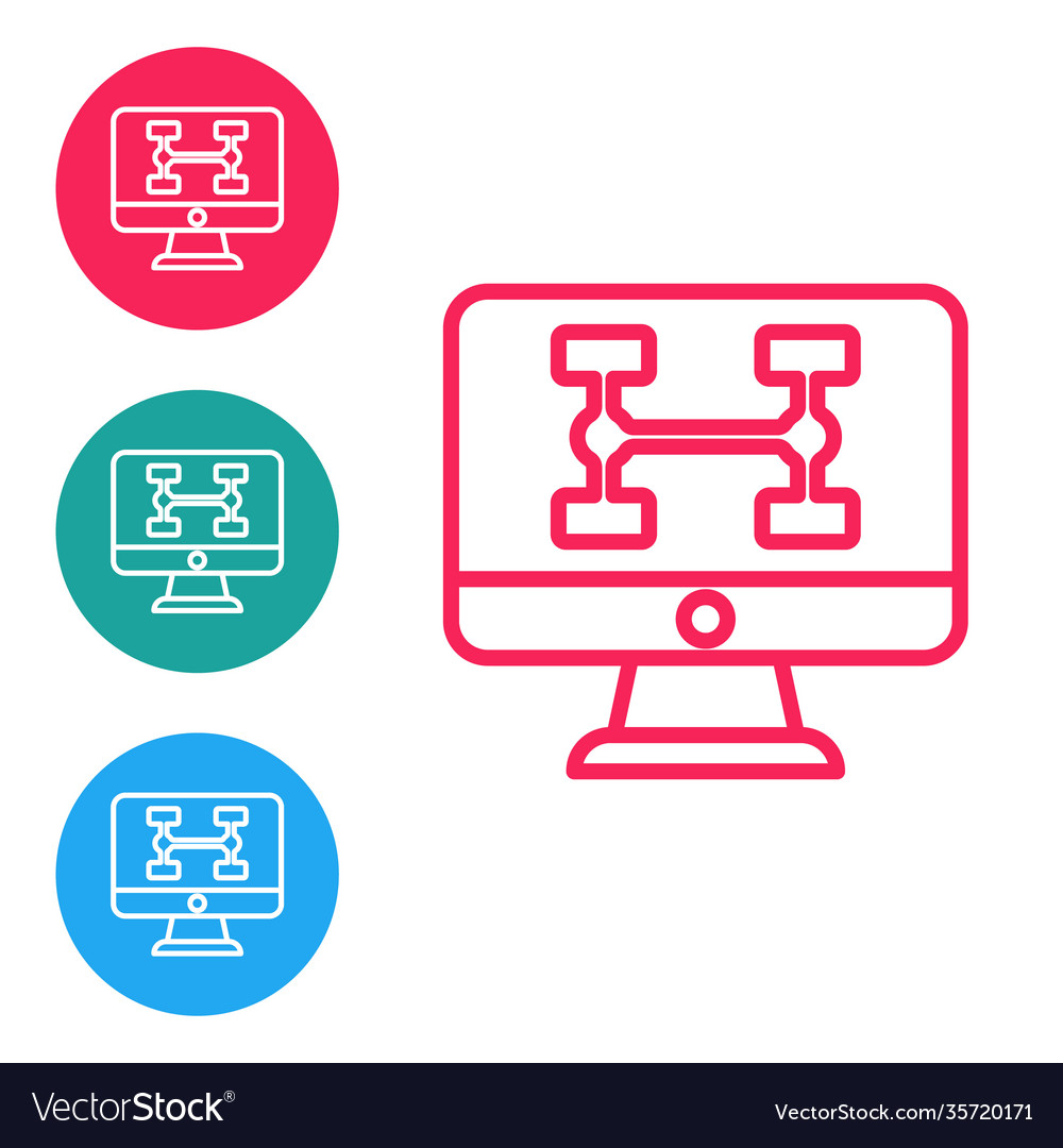 Red line hardware diagnostics condition car Vector Image Red line hardware diagnostics condition car Vector Image
