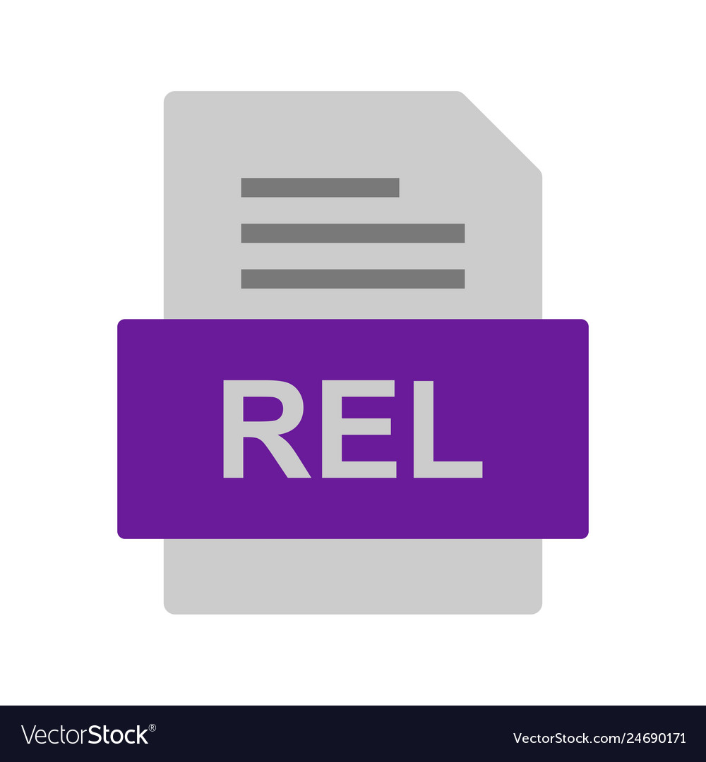 Rel file document icon Royalty Free Vector Image