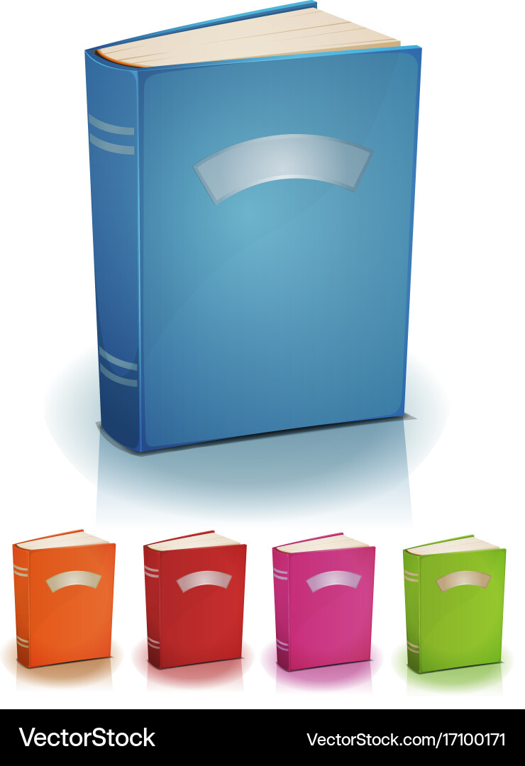 Set of standing books with label Royalty Free Vector Image