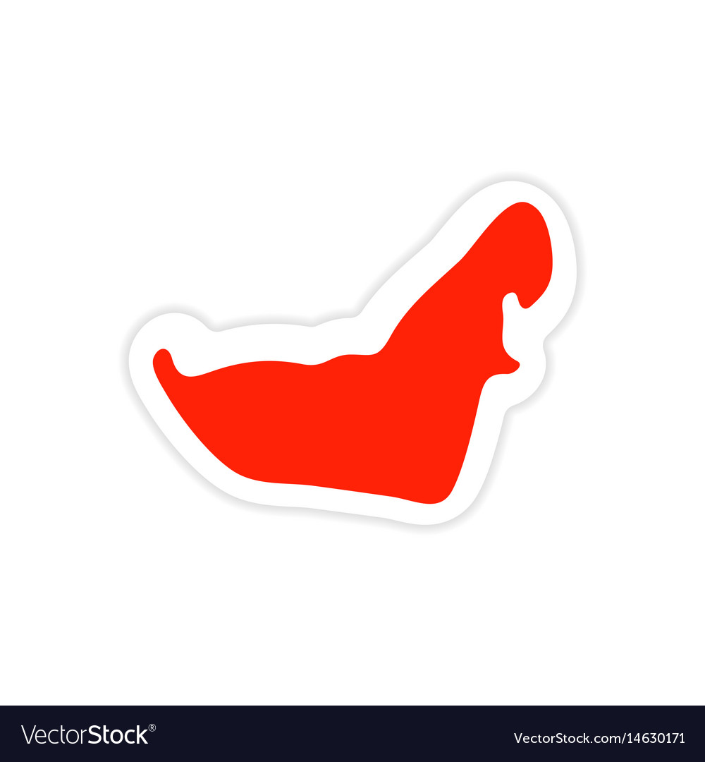 Stylish Paper Sticker On White Background Map Vector Image