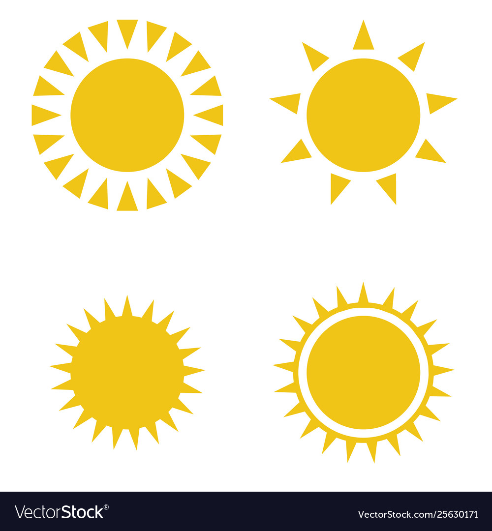 Sun icon set Royalty Free Vector Image - VectorStock