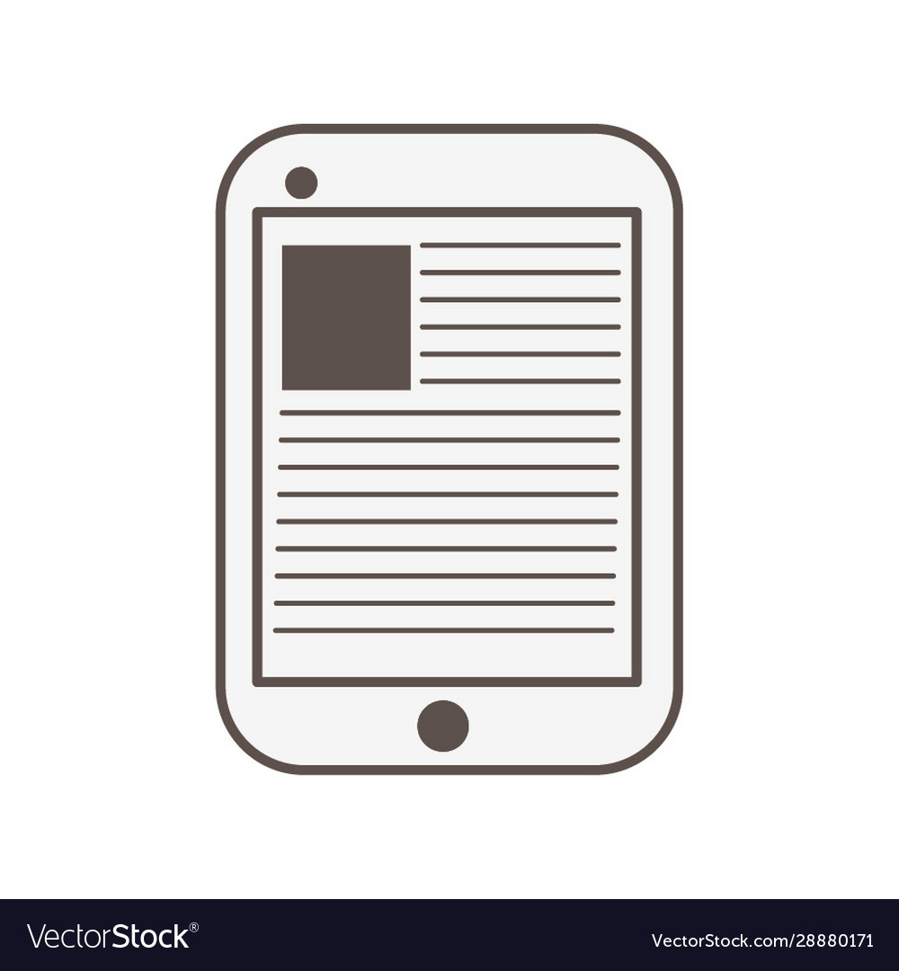 Tablet with text document icon Royalty Free Vector Image