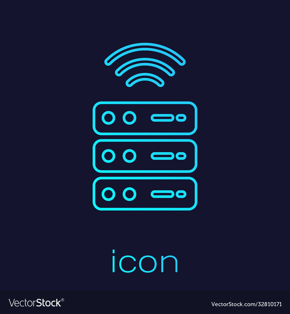 Turquoise line smart server data web hosting Vector Image
