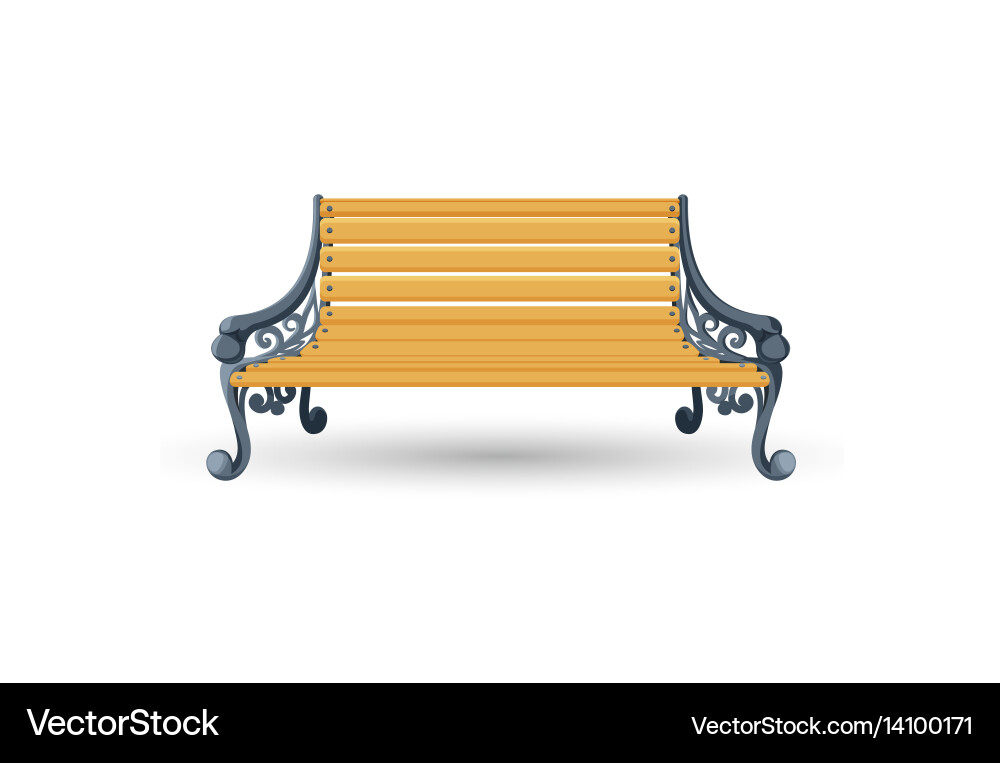 Wooden bench isolated on white background place Vector Image