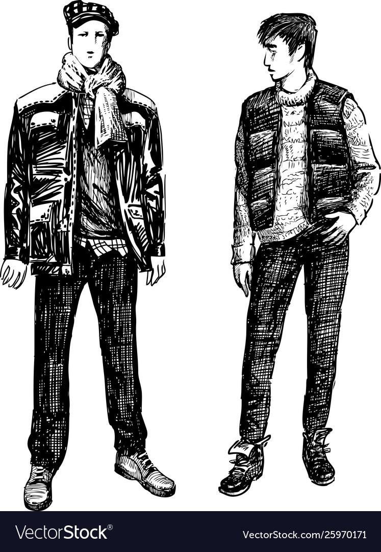 Young men Royalty Free Vector Image - VectorStock