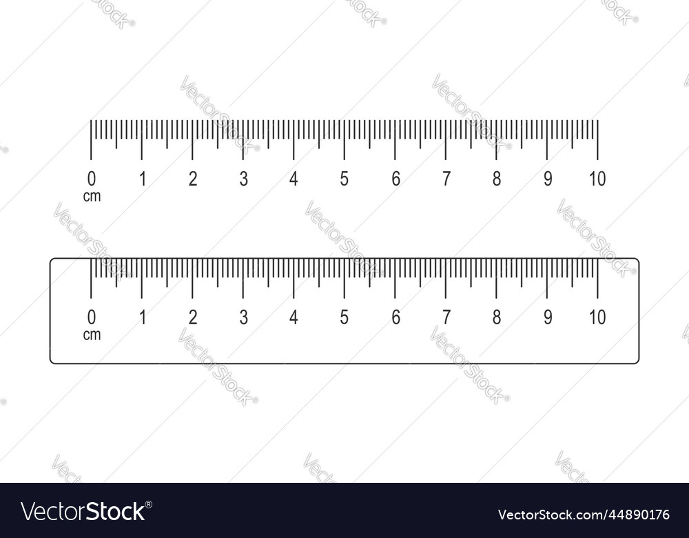 10 Centimeters Scale And Ruler Isolated On White Vector Image