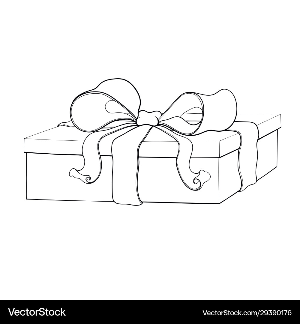 Beautiful hand drawn gift box isolated on white Vector Image