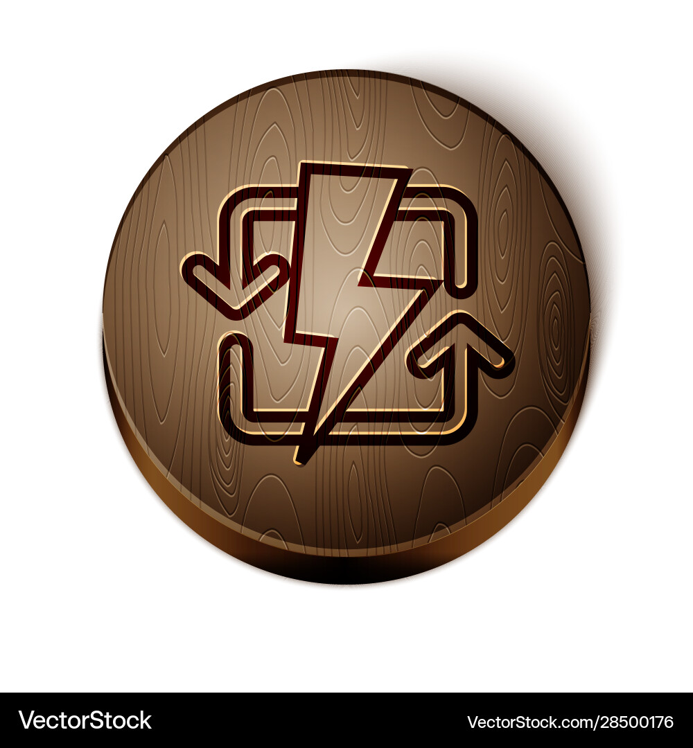Brown line recharging icon isolated on white Vector Image