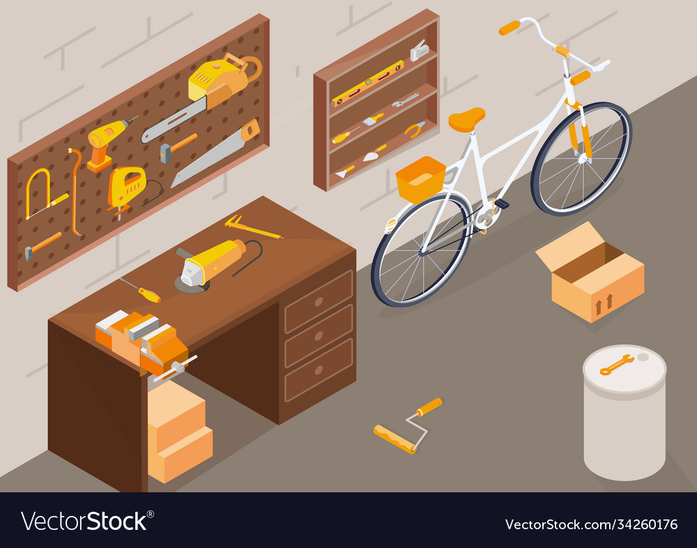 Building tools workshop background Royalty Free Vector Image