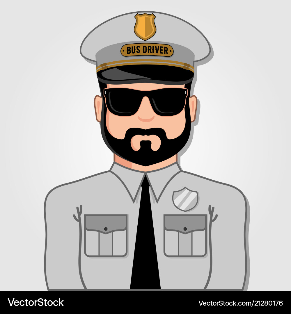 Bus driver cartoon face Royalty Free Vector Image