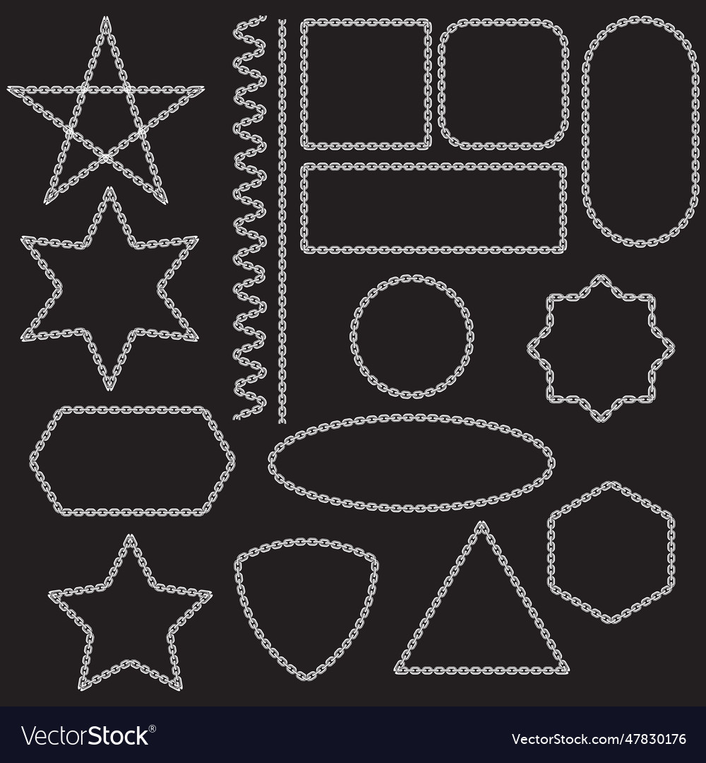 Chain frame border pattern set Royalty Free Vector Image