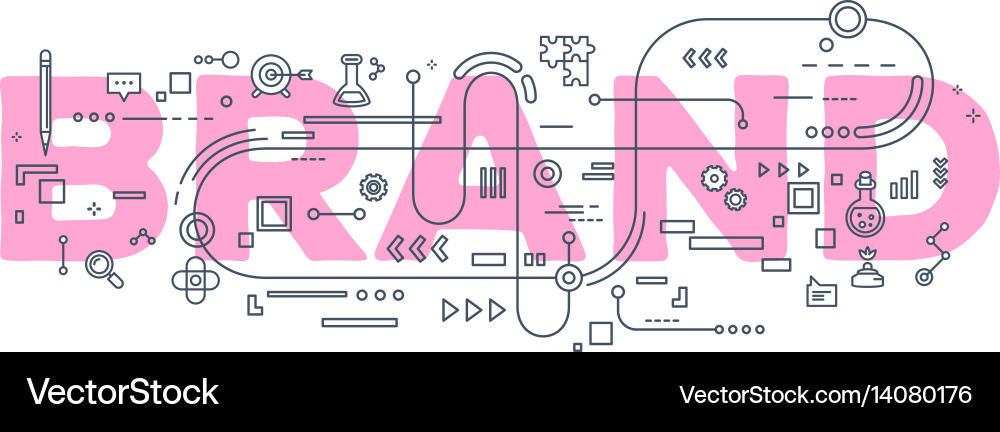 Creative of brand word lettering Royalty Free Vector Image