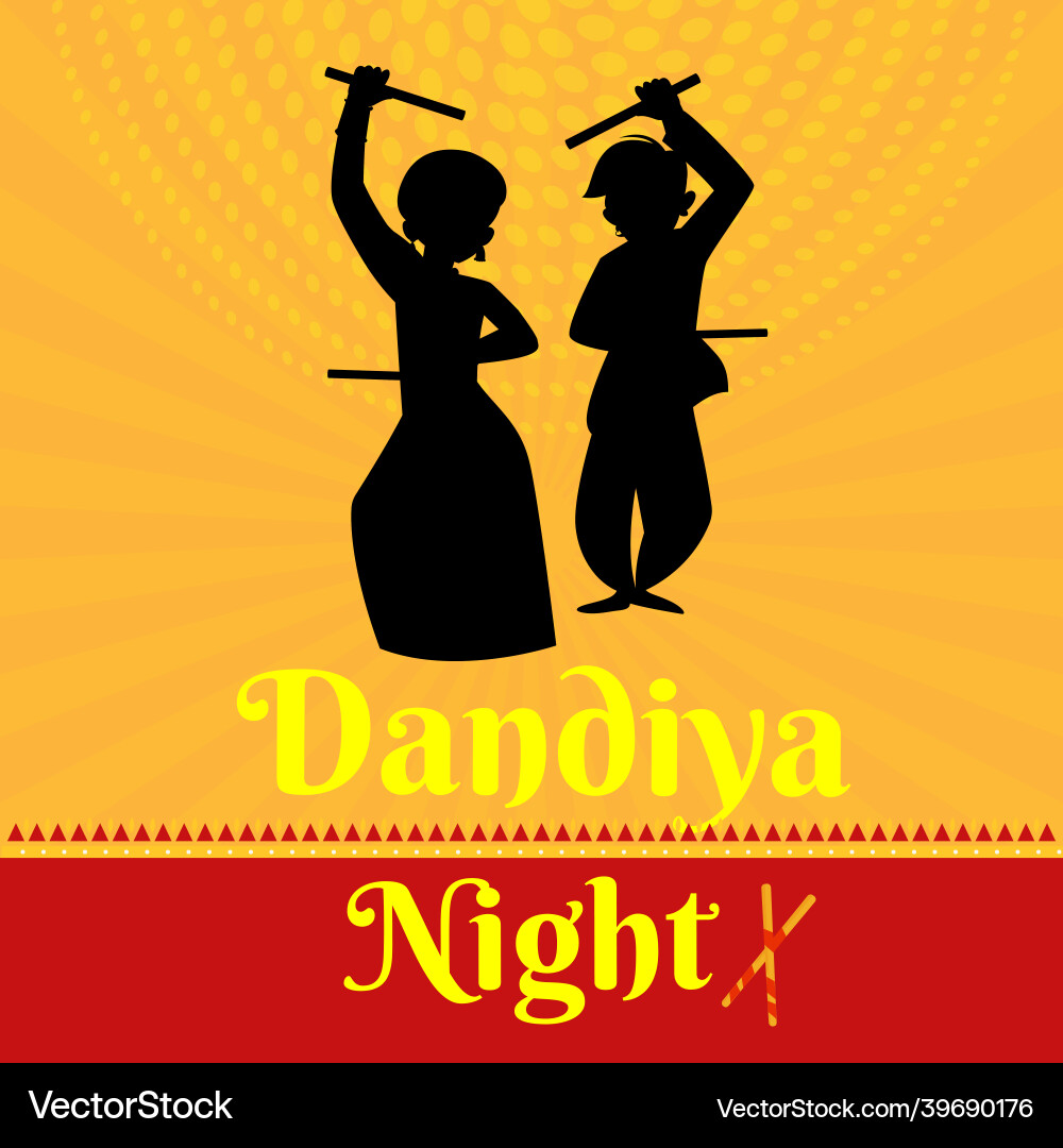 Dandiya night banner design Royalty Free Vector Image