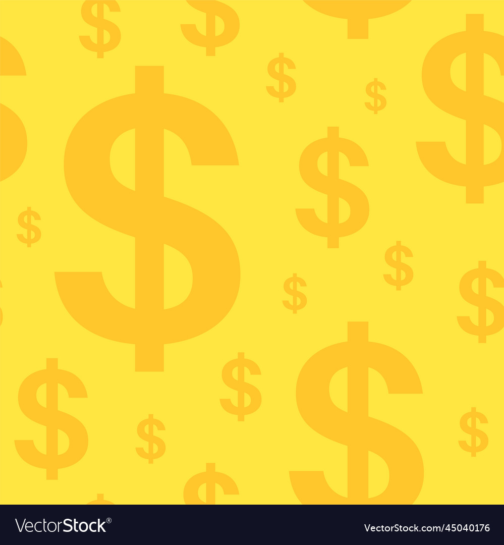 Dollar seamless pattern Royalty Free Vector Image