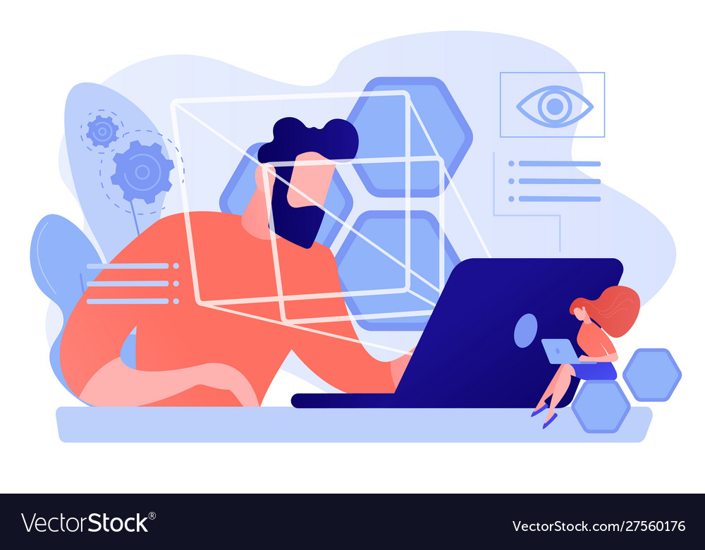 Eye tracking technology concept Royalty Free Vector Image