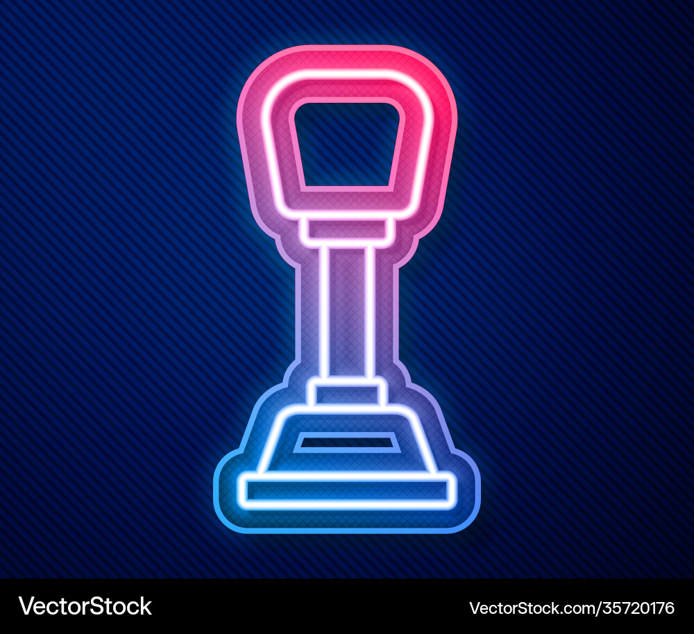 Glowing neon line gear shifter icon isolated Vector Image