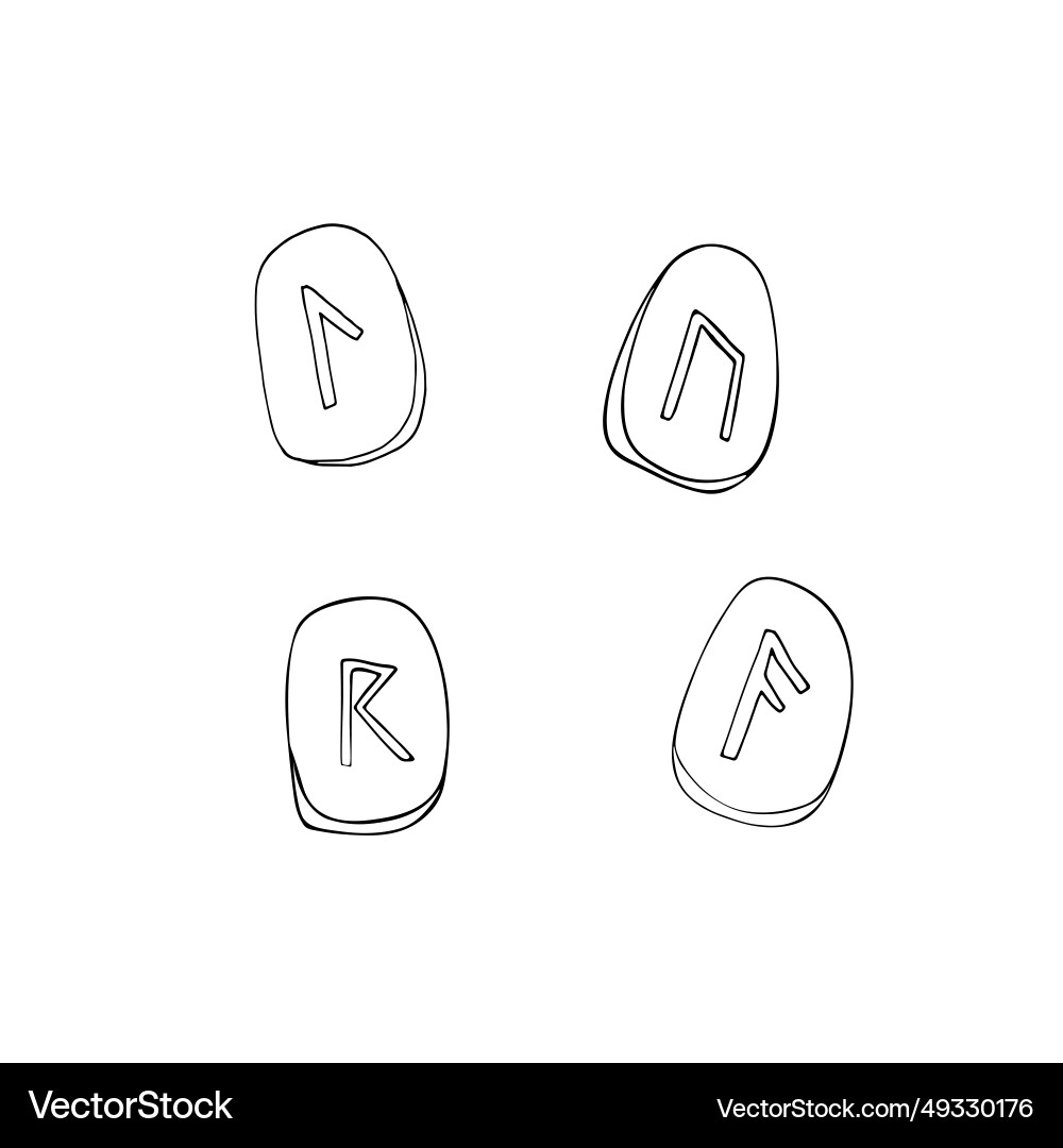 Hand drawn viking runes alphabet celtic font Vector Image