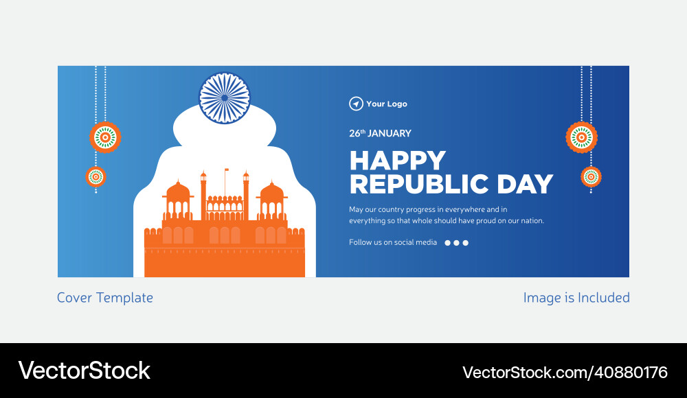Happy republic day cover page design Royalty Free Vector