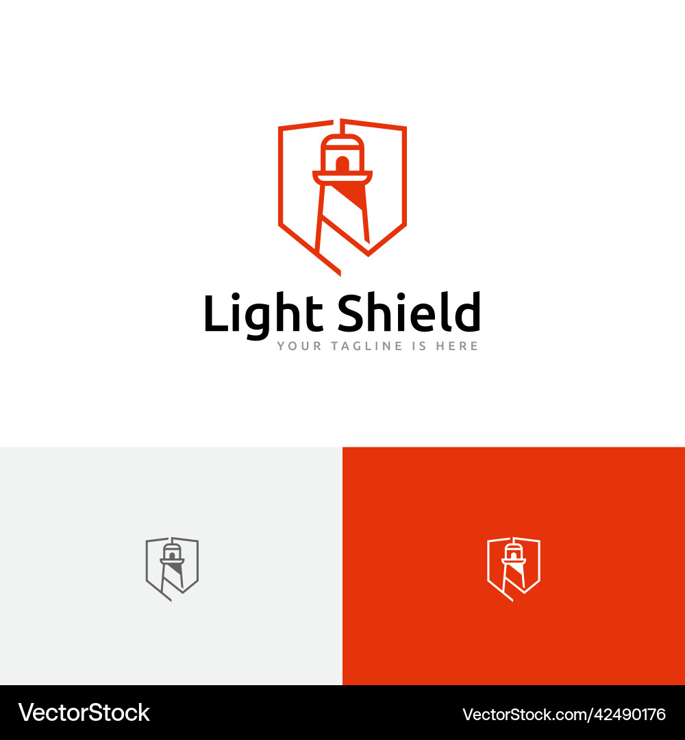 Lighthouse light shield bay coast beach tour Vector Image