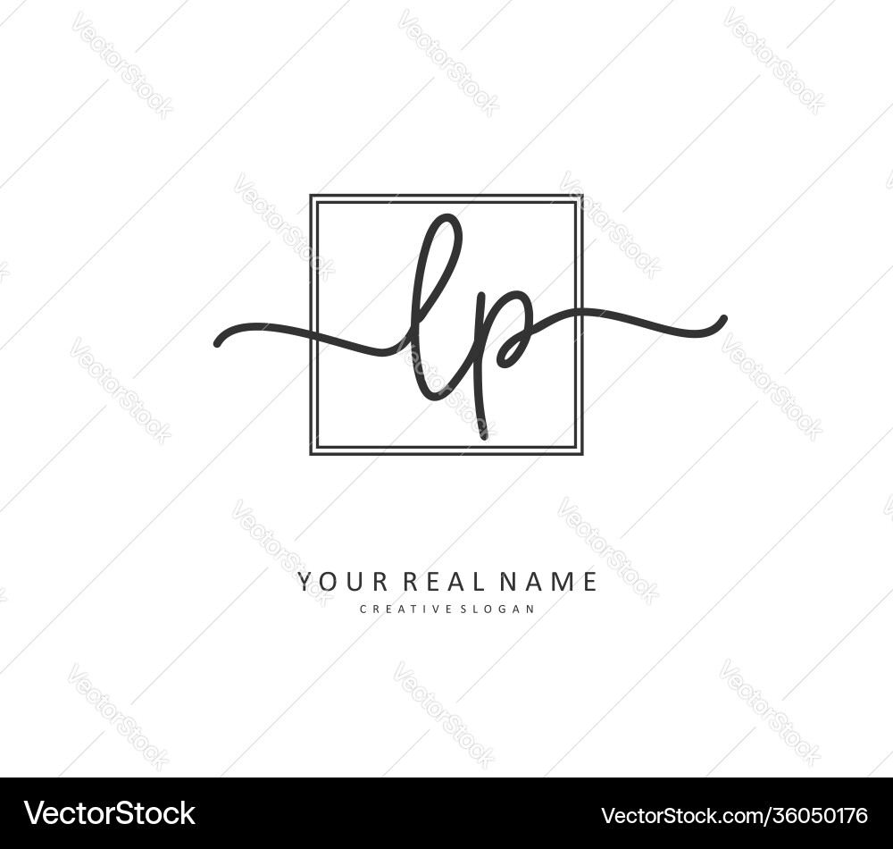Lp initial letter handwriting and signature logo Vector Image
