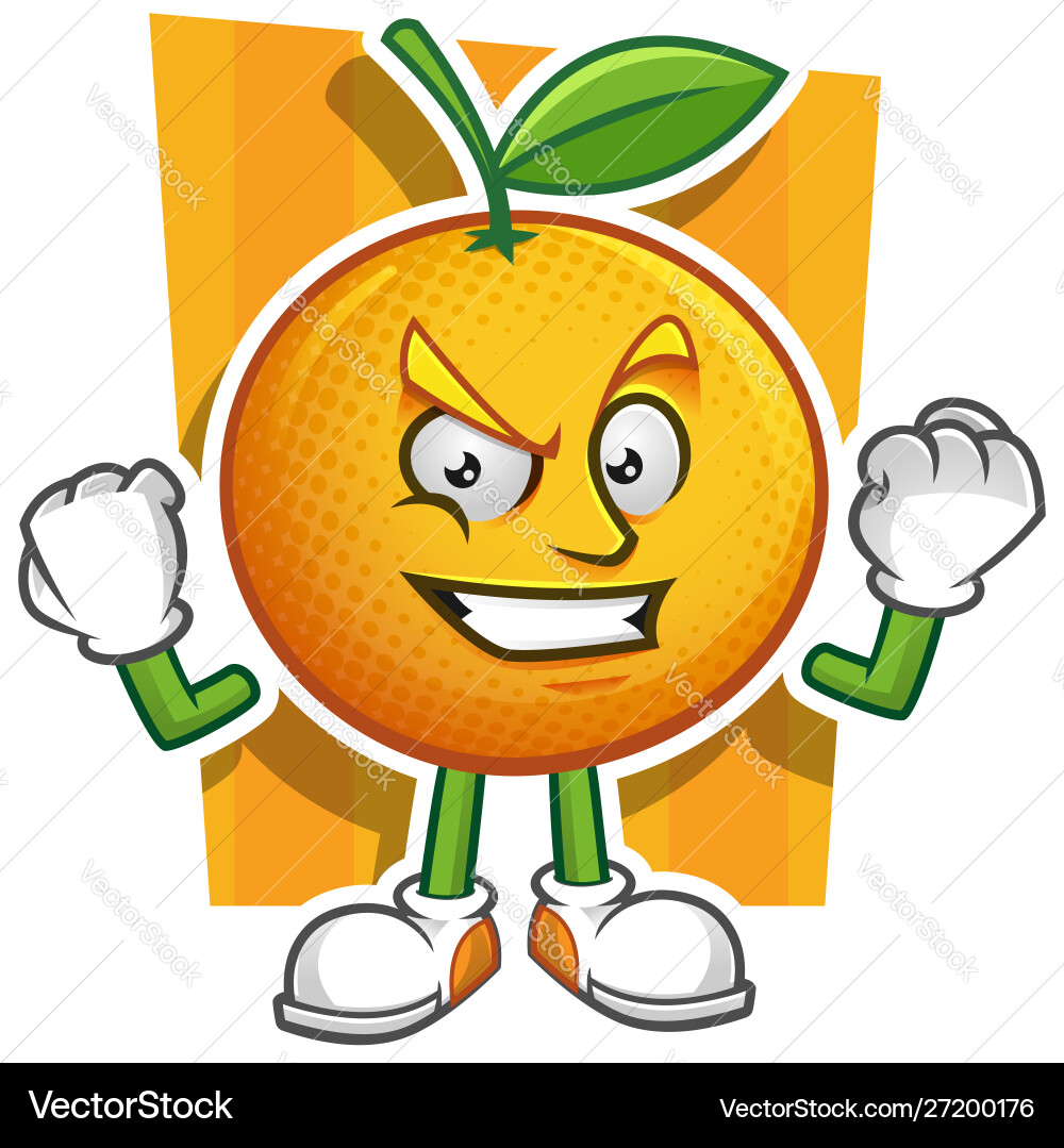Orange character design or orange mascot perfect Vector Image