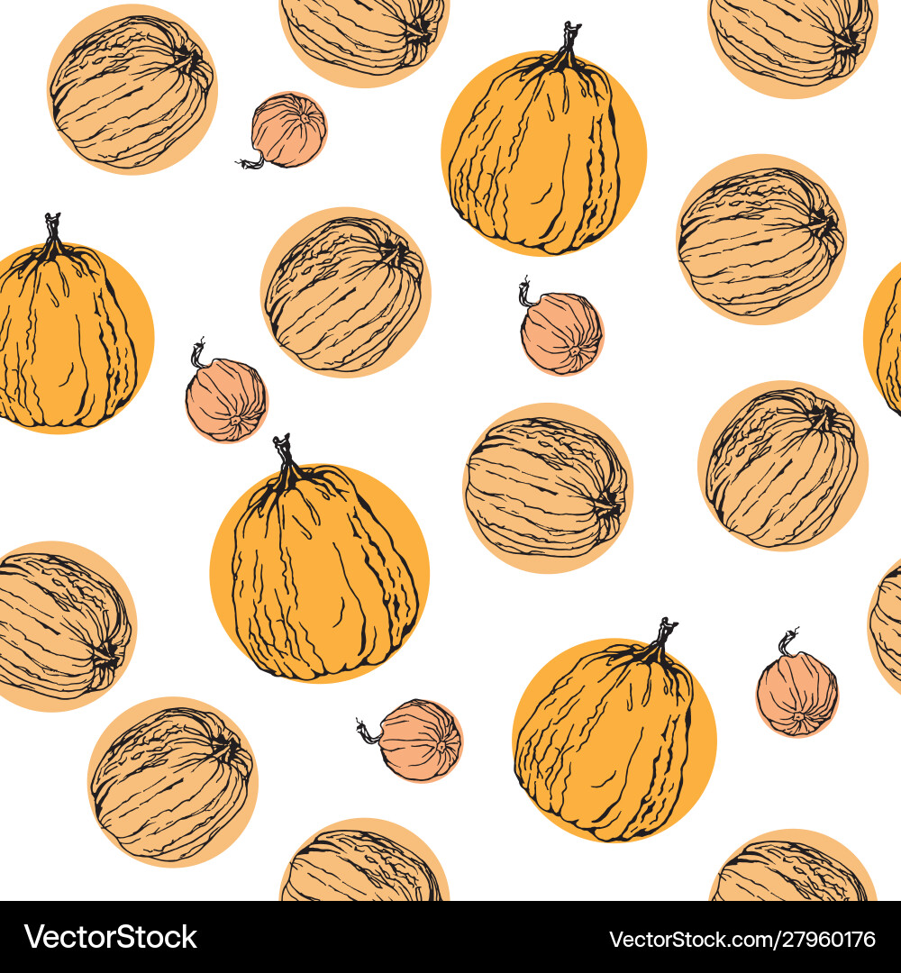 Pumpkin seamless pattern Royalty Free Vector Image