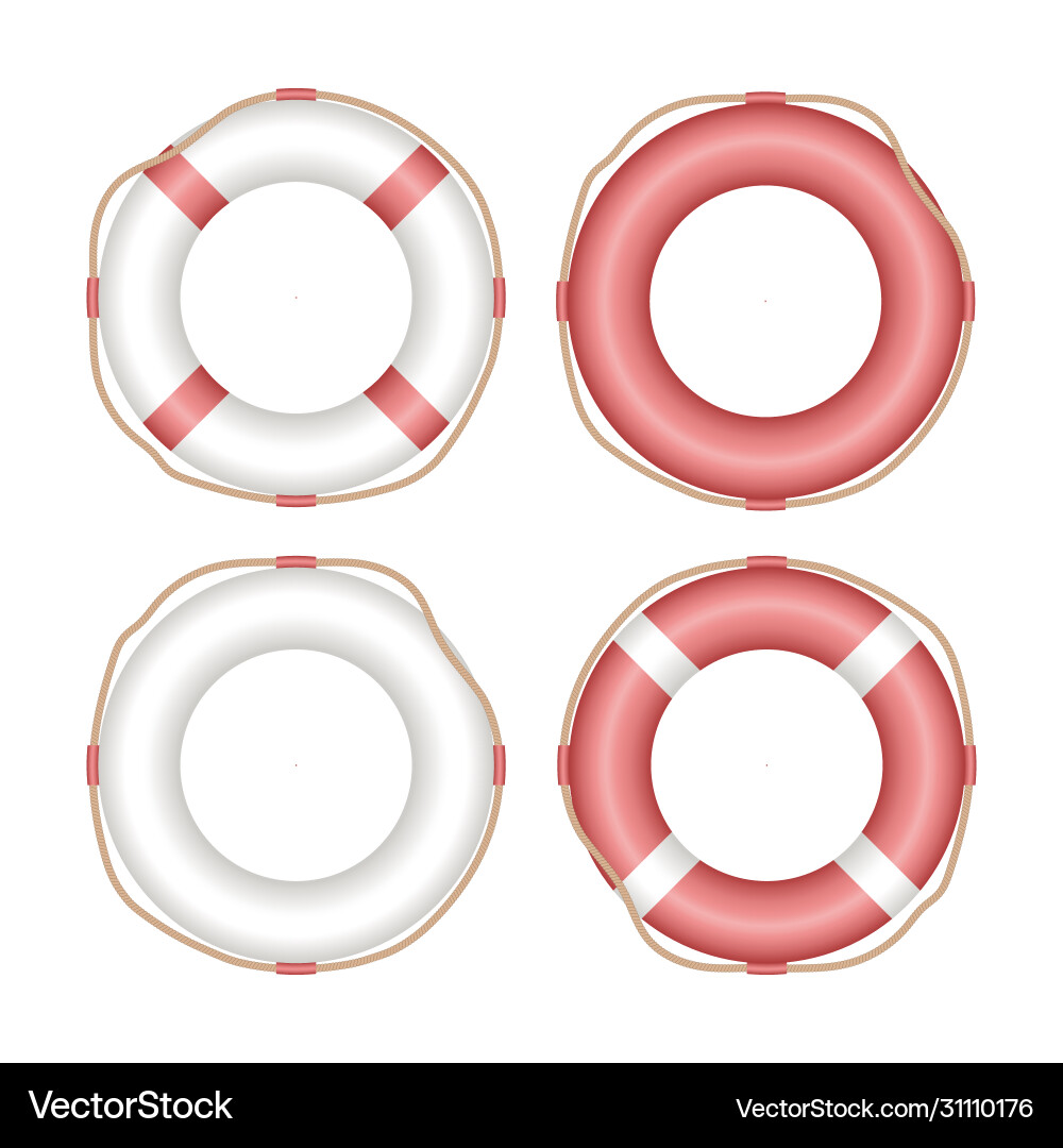 Rescue life belt set isolated Royalty Free Vector Image