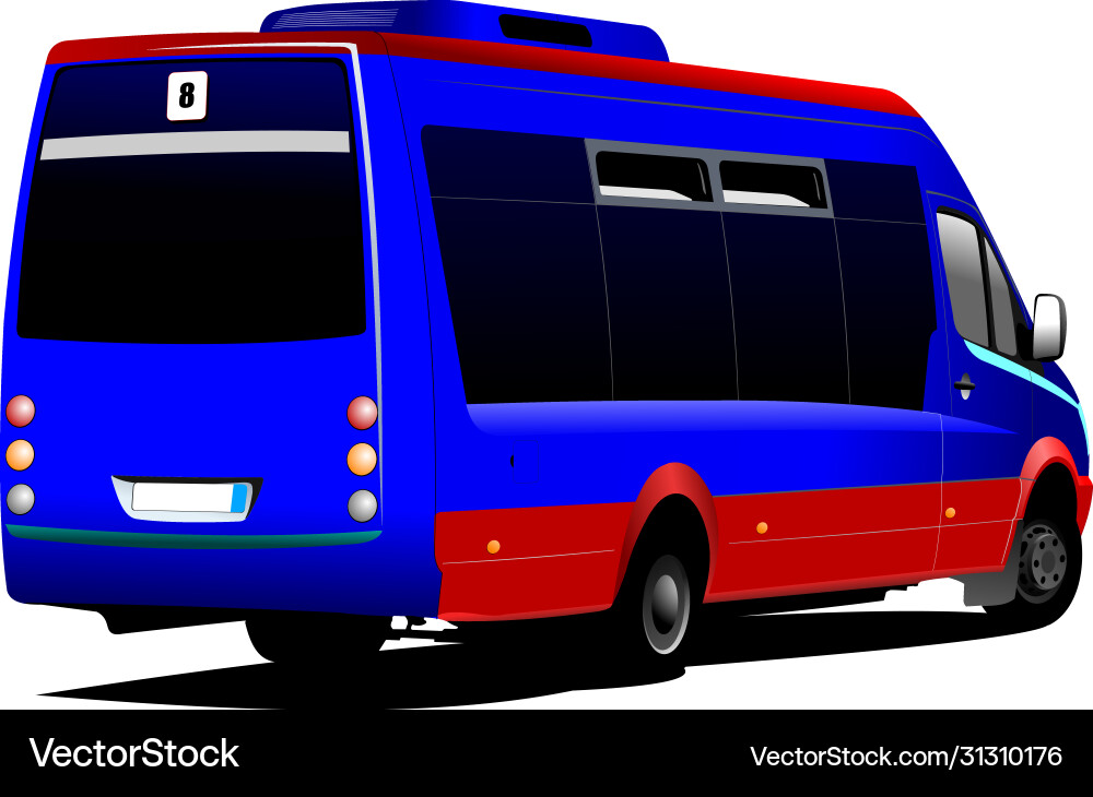 Small city or tourist minibus colored Royalty Free Vector