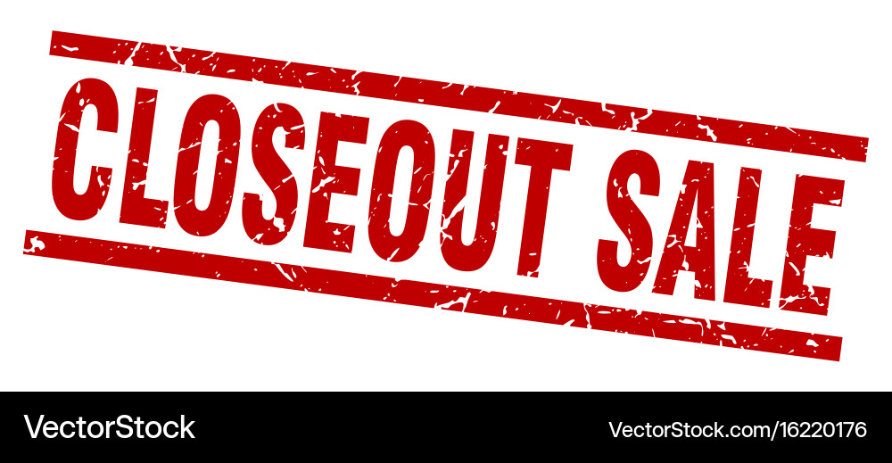 Square grunge red closeout sale stamp Royalty Free Vector
