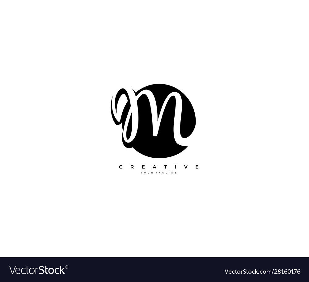 Text initial m letter monogram rounded shape Vector Image
