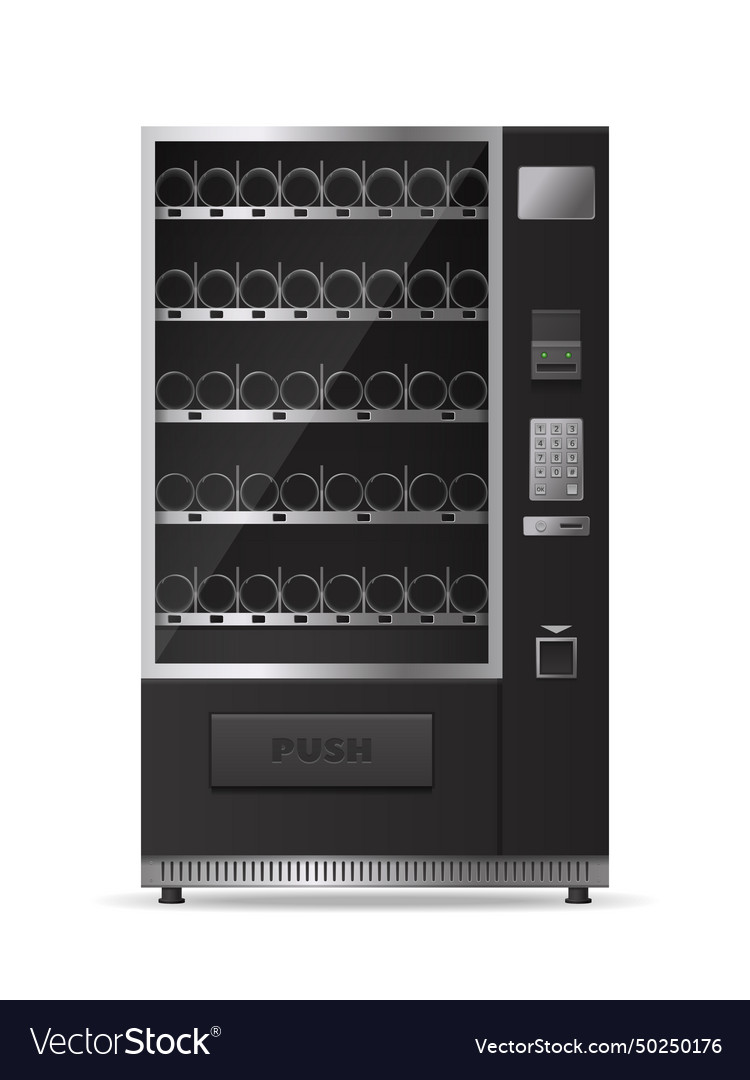 Vending machine realistic monochrome icon Vector Image