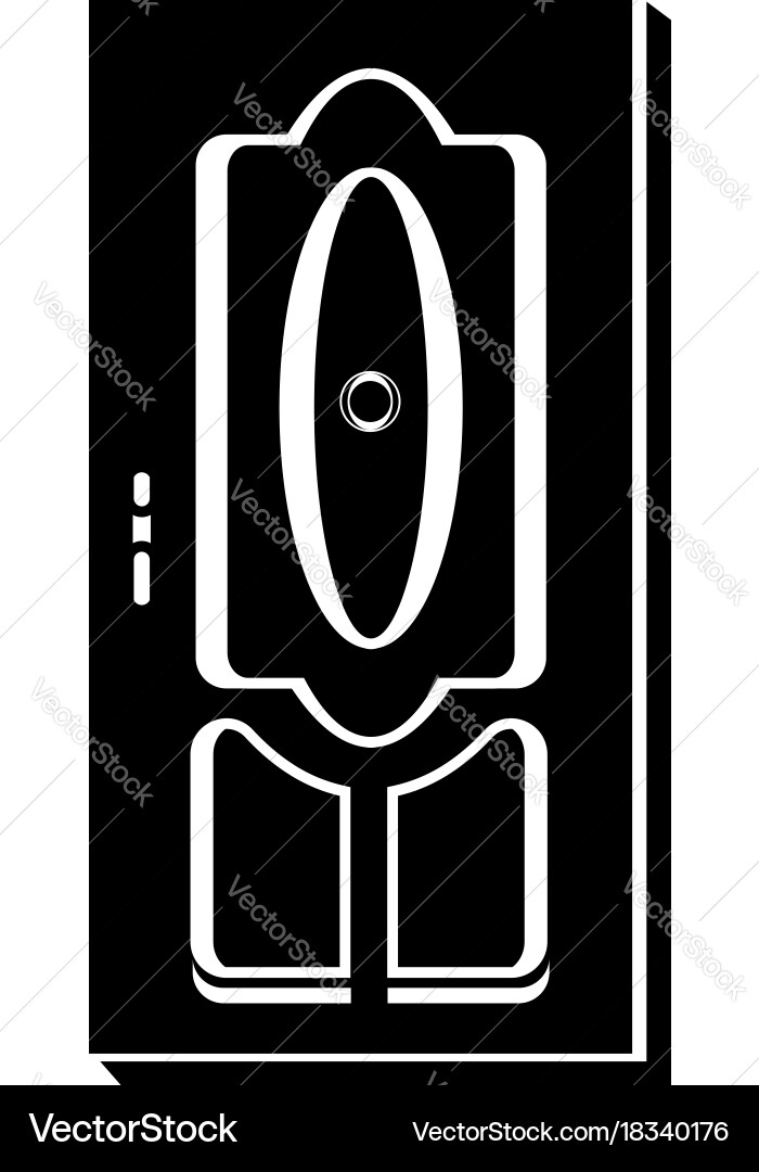 Wooden door icon simple style Royalty Free Vector Image