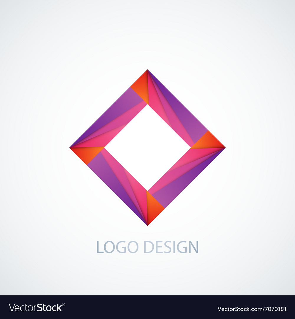 Abstract logo square Royalty Free Vector Image