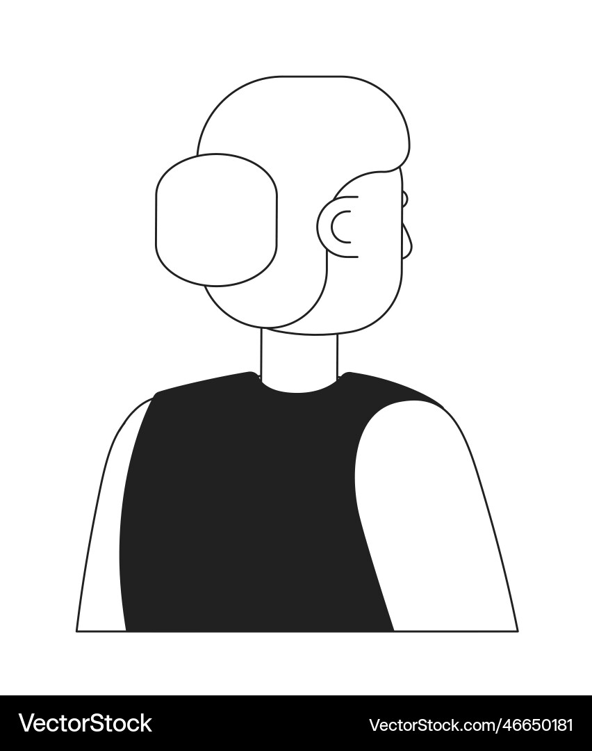 Backside lady with bun hairstyle monochromatic Vector Image