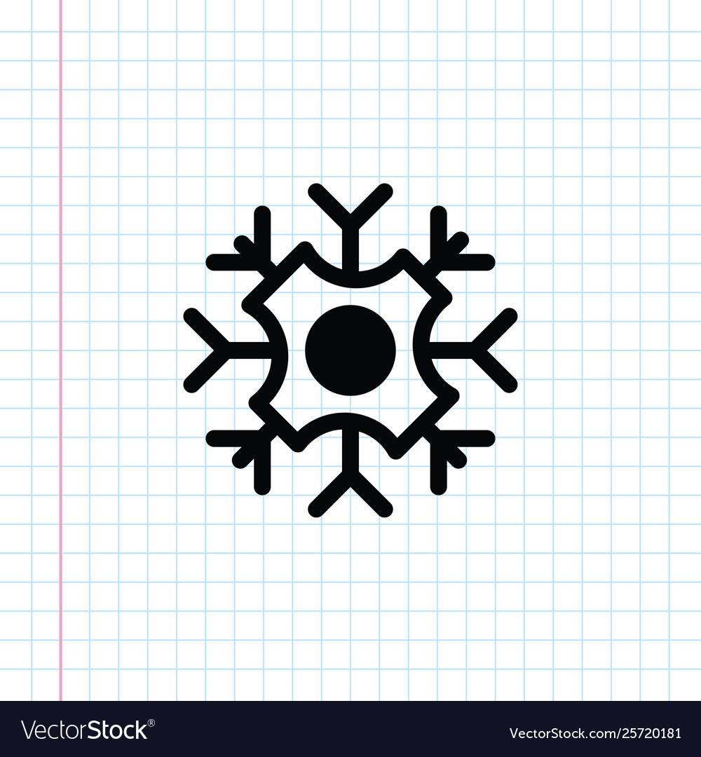 Black solid flat snowflake icon Royalty Free Vector Image