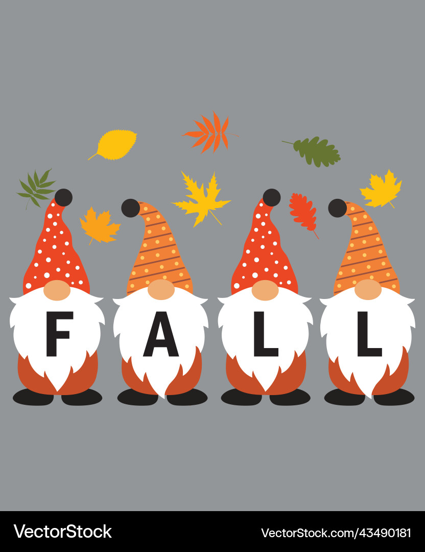 Fall gnomes 13 Royalty Free Vector Image - VectorStock