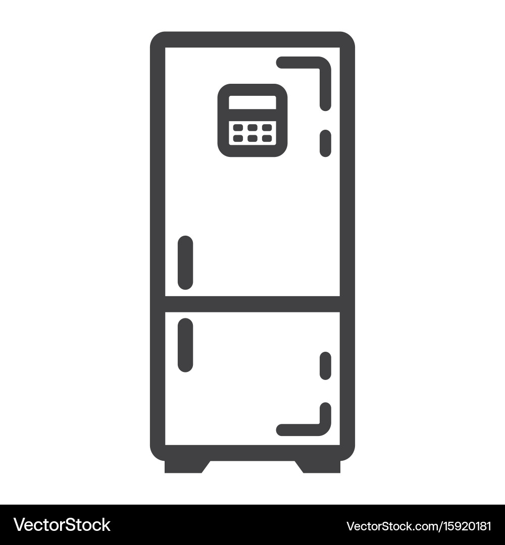 Fridge line icon refrigerator and appliance Vector Image