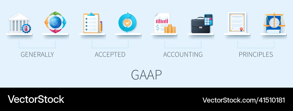Gaap banner with icons generally accepted Vector Image