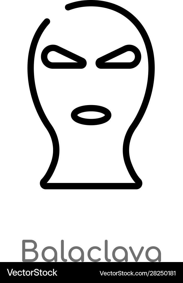 Outline balaclava icon isolated black simple line Vector Image