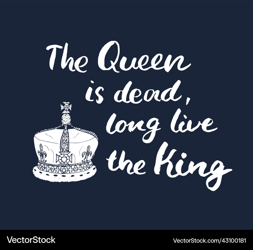 Queen lettering quote with hand drawn crown Vector Image