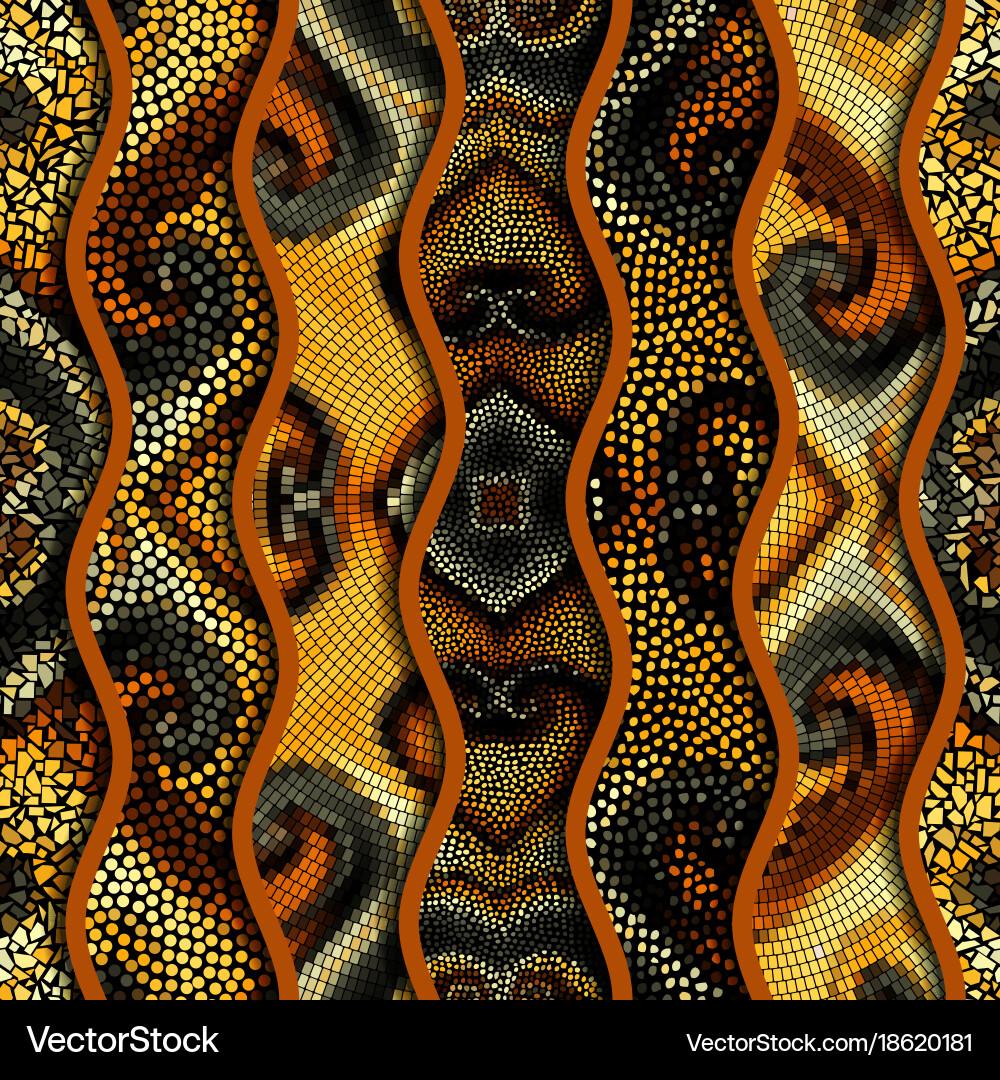 Relief waves of ornamental mosaic tile patterns Vector Image