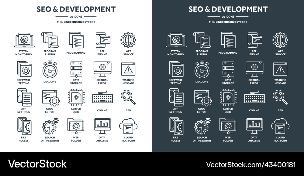 Search engine optimization seo and development Vector Image