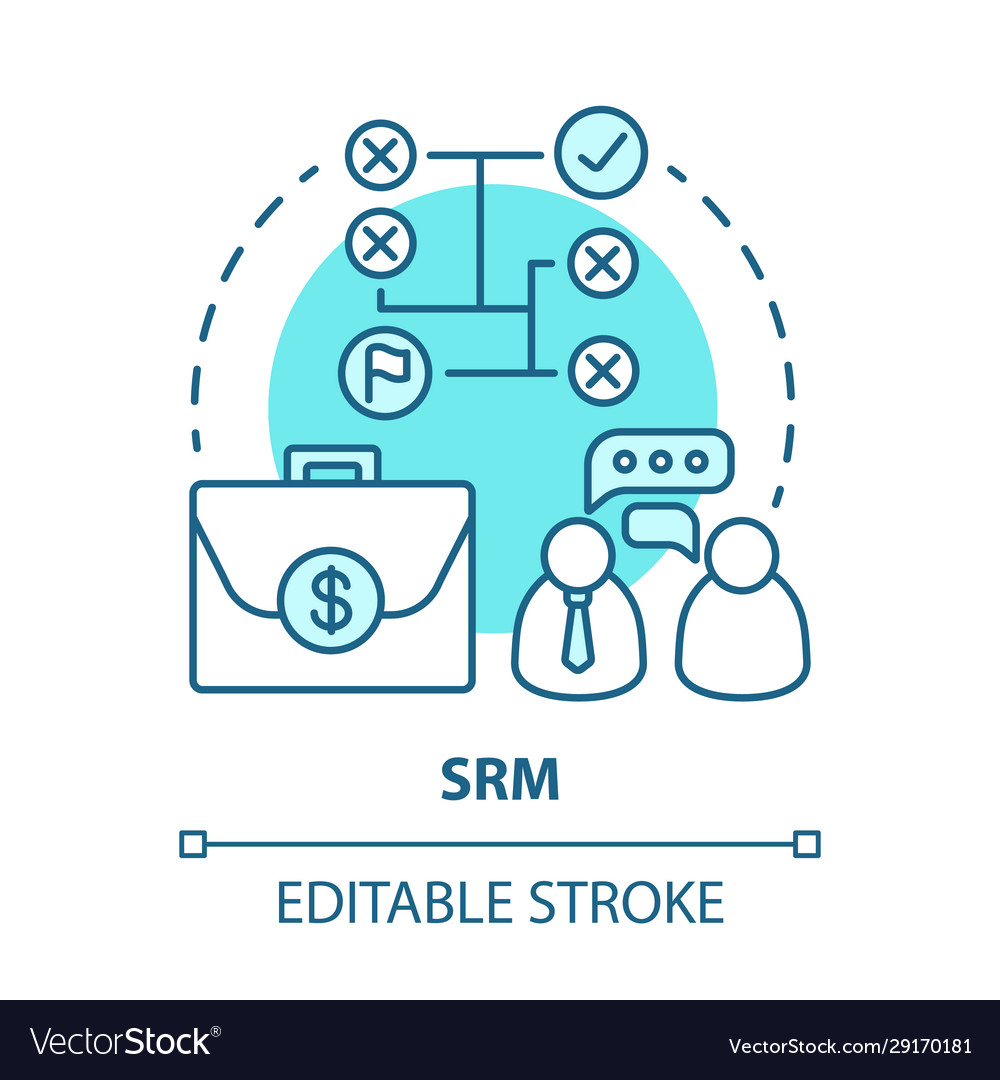Srm blue concept icon supplier relationship Vector Image Srm blue concept icon supplier relationship Vector Image