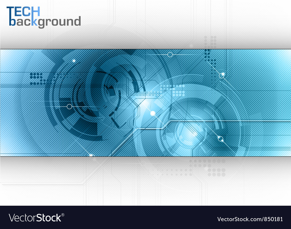 Tech background line blue center Royalty Free Vector Image