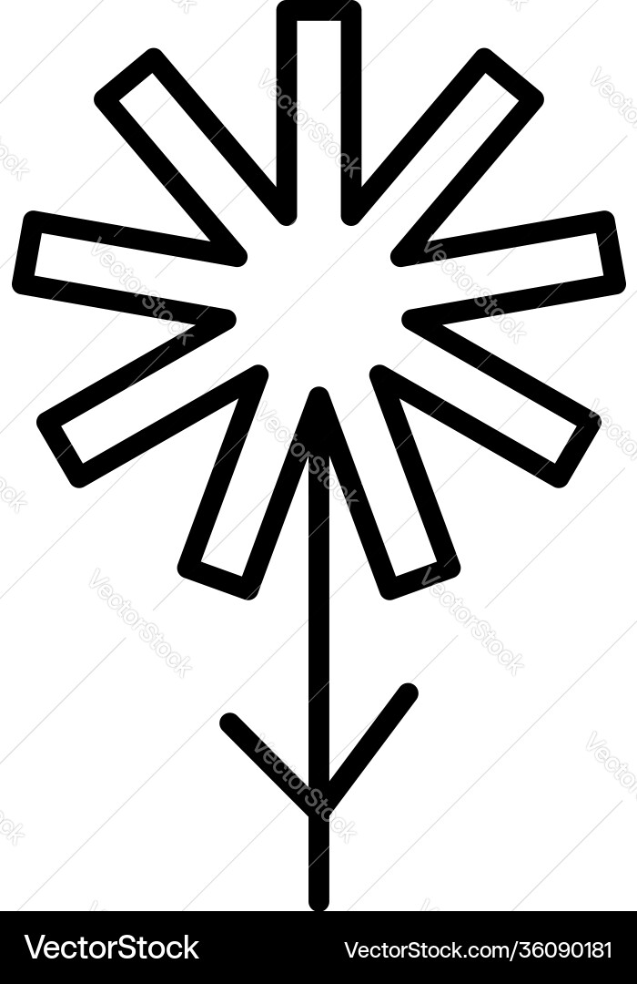 White flower with nine longer petals on Royalty Free Vector