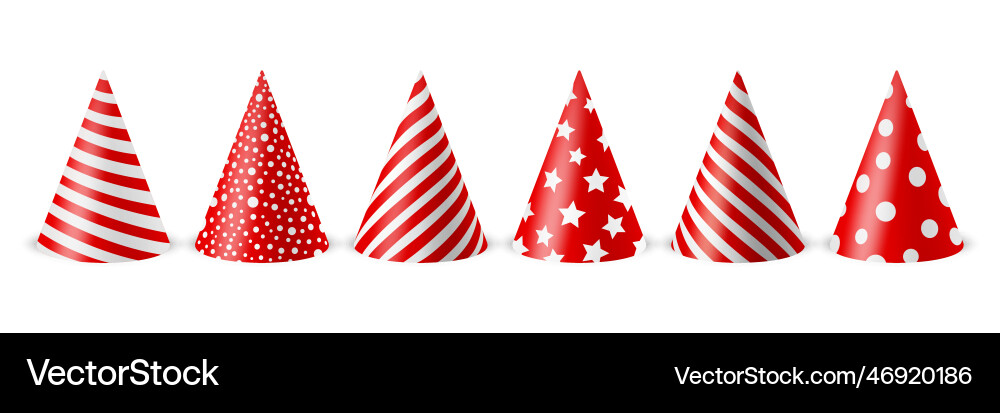 3d realistic red and white birthday party Vector Image