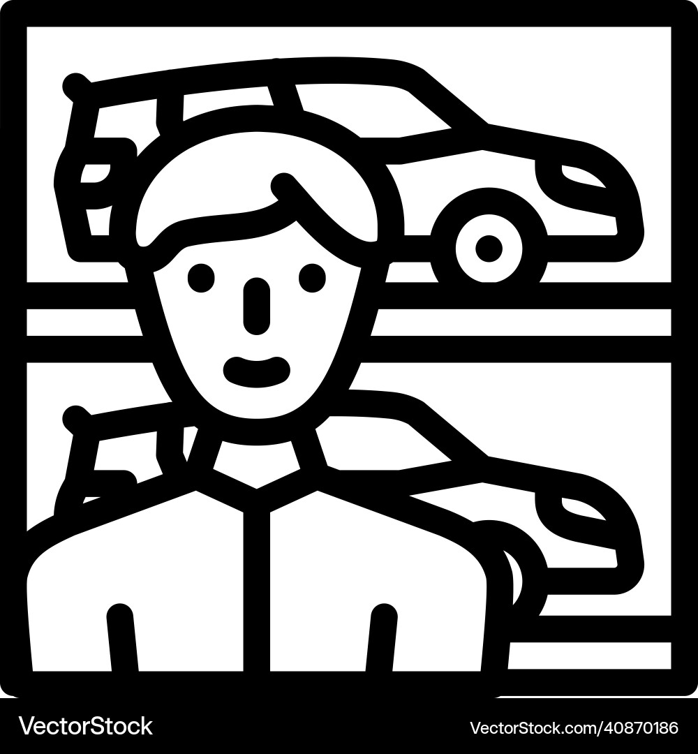 Automobile car seller line icon Royalty Free Vector Image