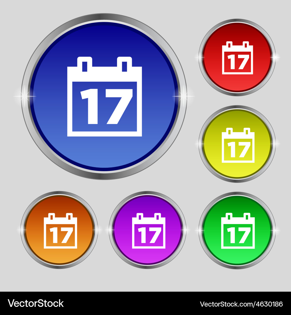 Calendar date or event reminder icon sign round Vector Image